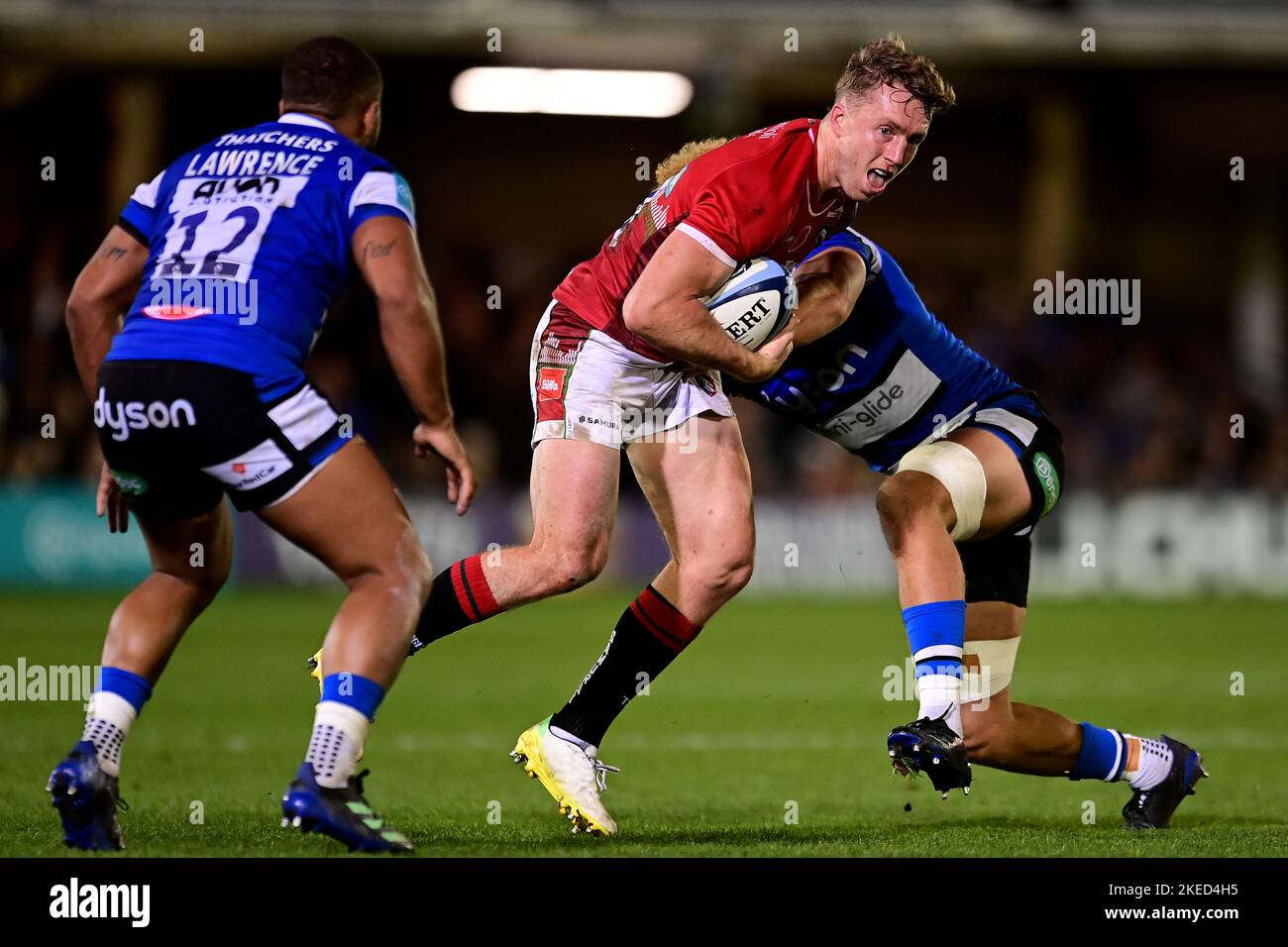 Bath, Somerset, UK. 11th Nov 2022. Harry Potter of Leicester Tigers is ...