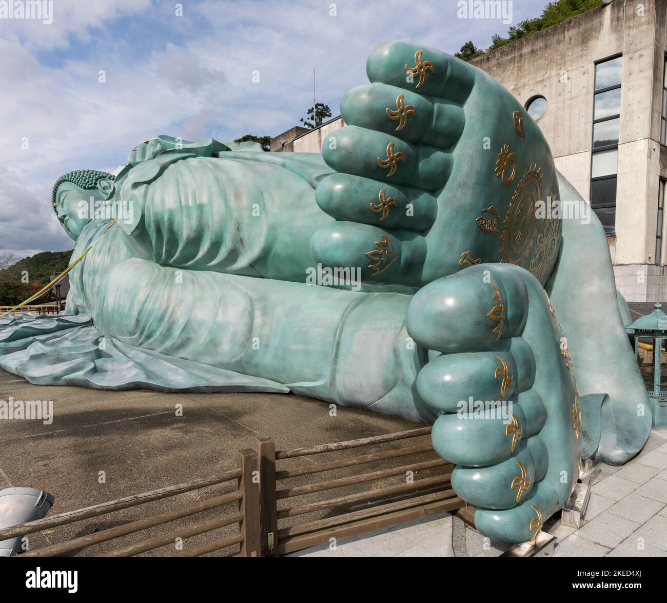 The feet of the giant reclining Buddha statue at Nanzoin, a Shingon ...