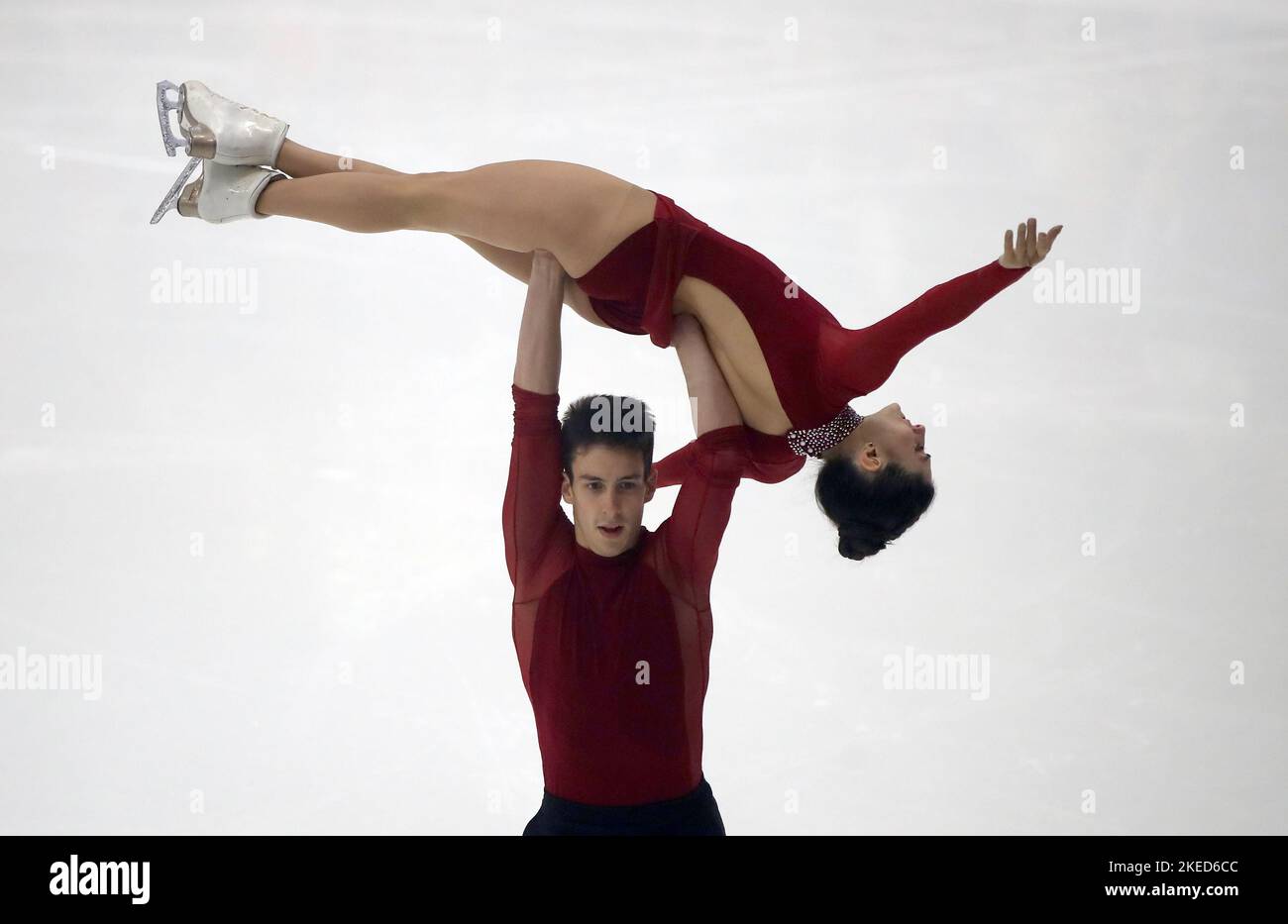 Italy's Irma Caldara and Riccardo Maglio during the pairs short program ...