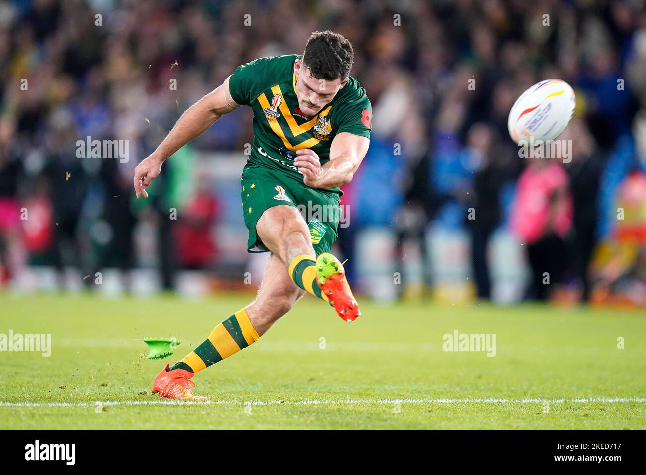 Australia's Nathan Cleary scores his side's second conversion of the ...