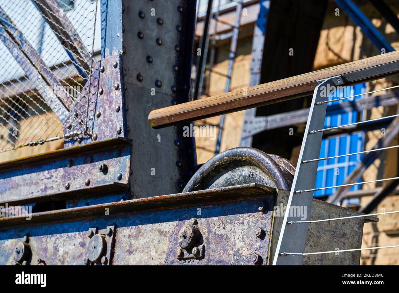 Details of a decommissioned historic harbor crane in the Tempelhofer ...