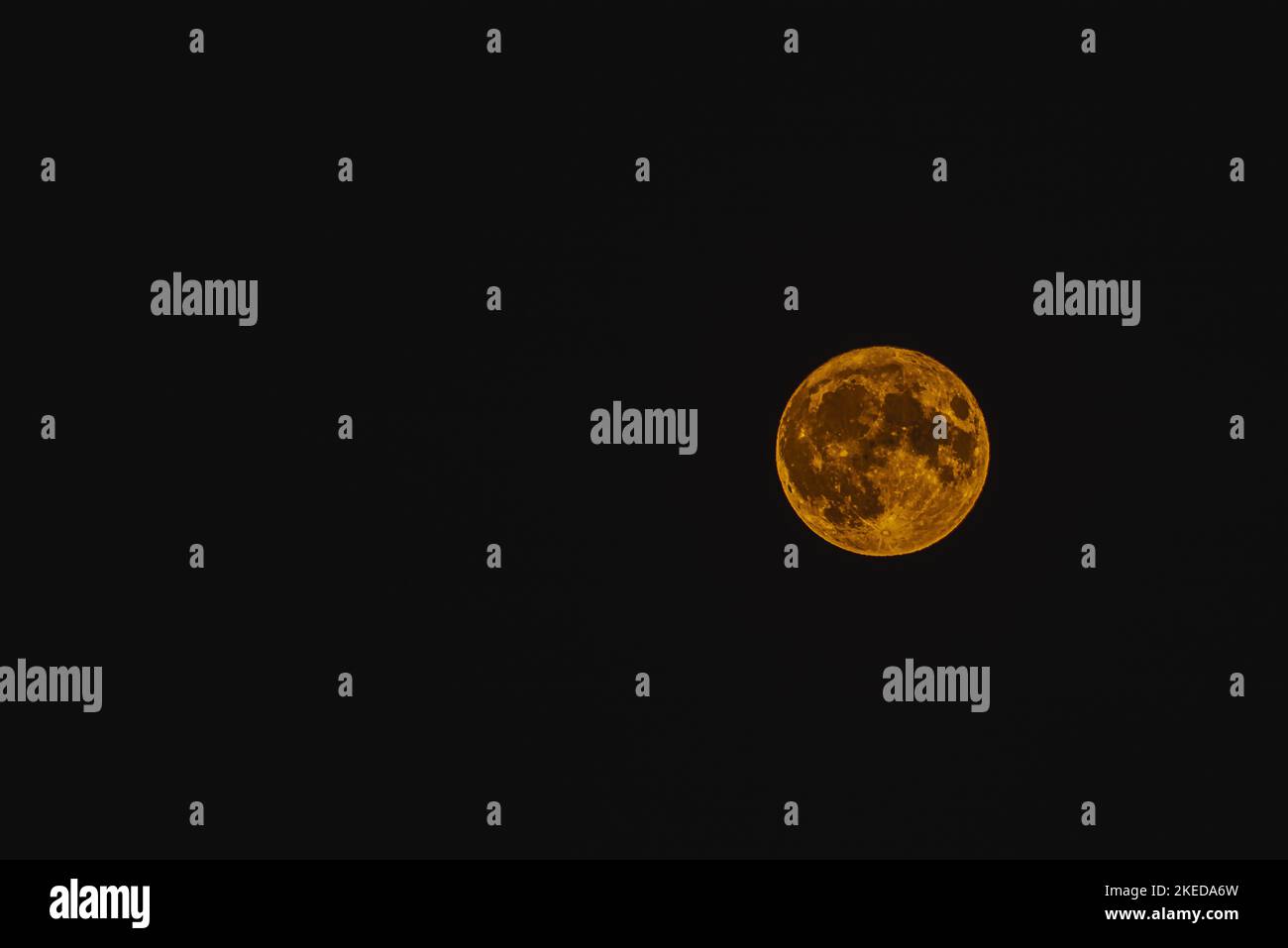 Full Yellow Moon in the Night Sky Stock Photo - Alamy