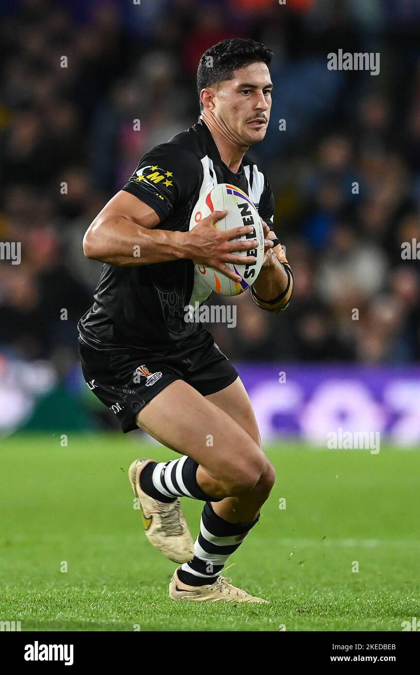 Leeds, UK. 11th Nov 2022. Dylan Brown of New Zealand makes a break ...