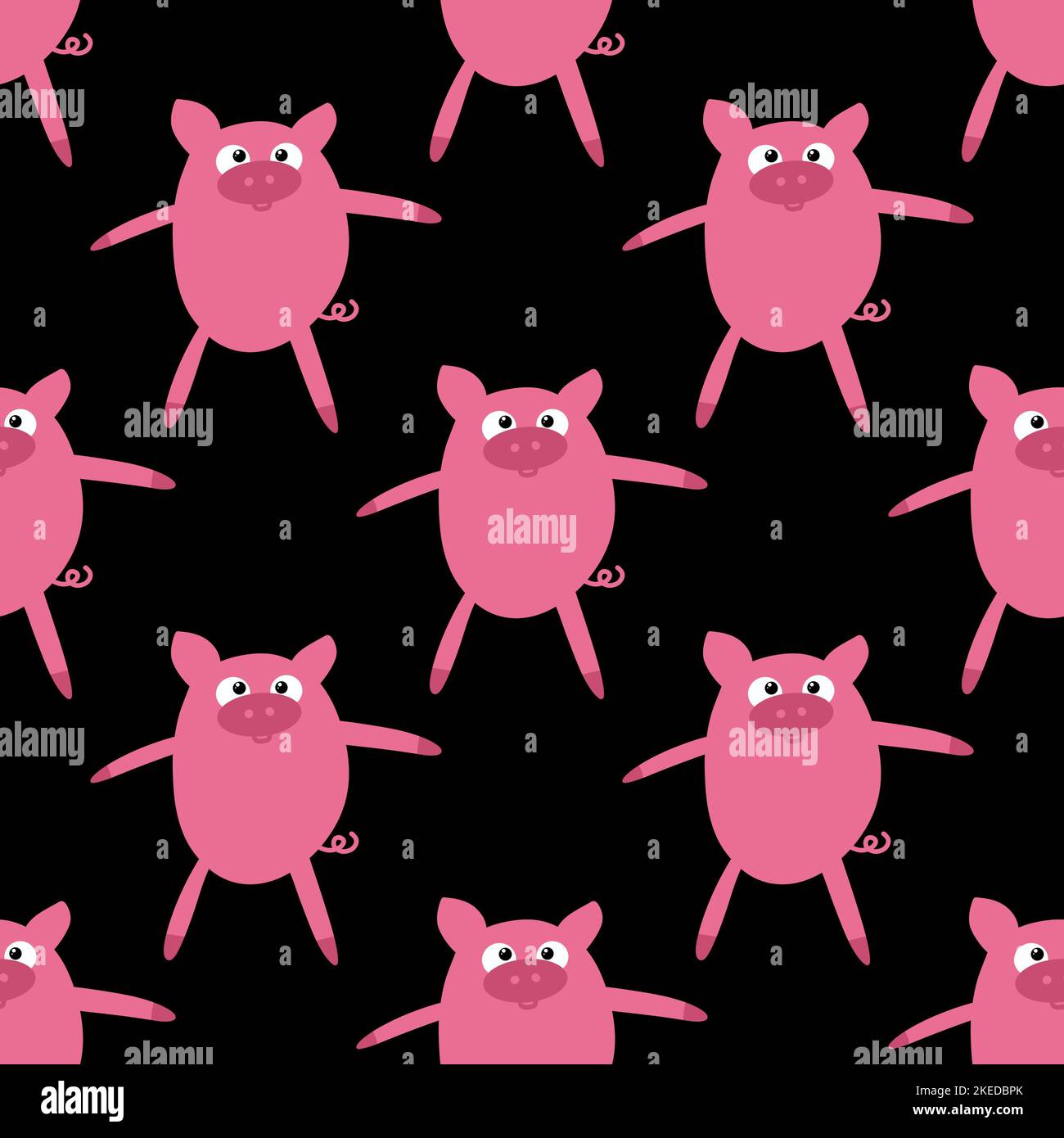 Farm animals cartoon seamless pigs pattern for wrapping paper and ...