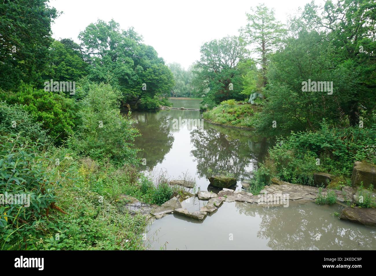 Sections of the river Effra at Crystal Palace in London, England, U.K ...