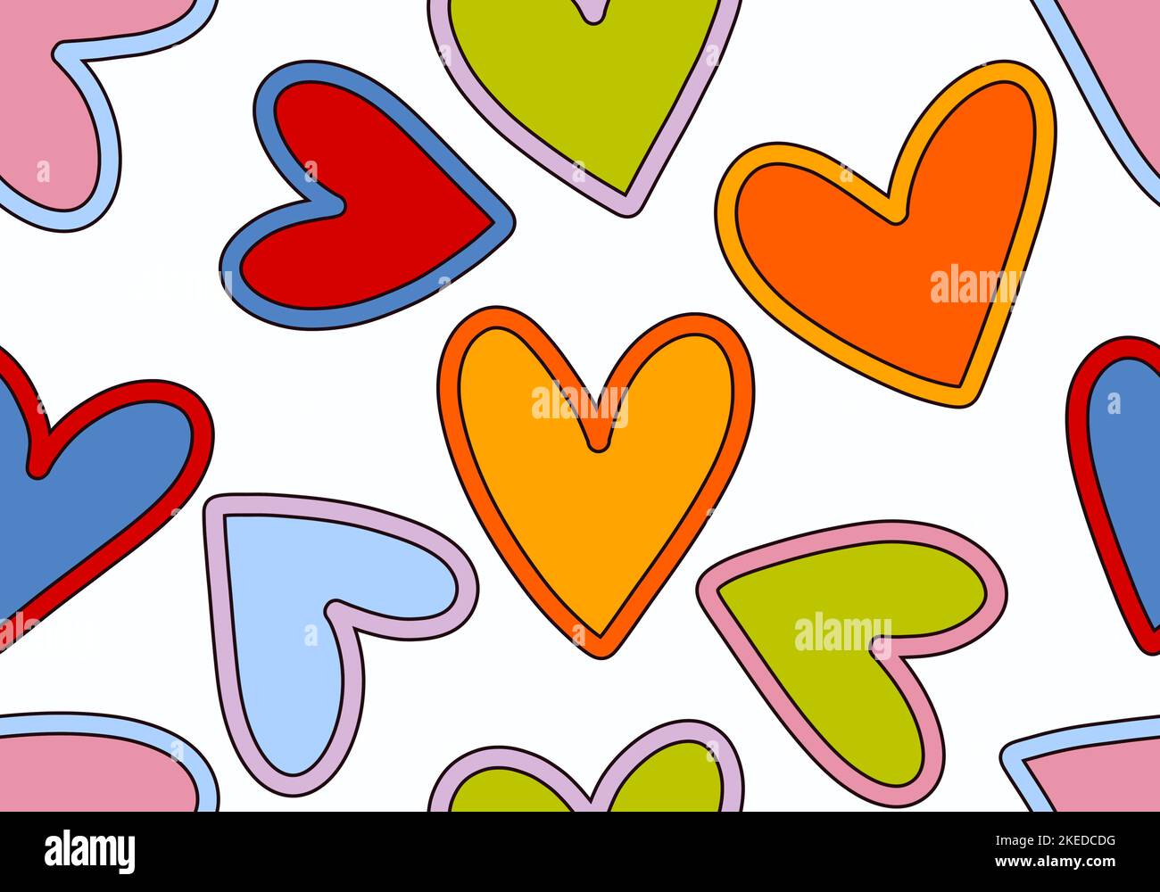 Valentines hearts seamless cartoon pattern for wrapping paper and kids ...