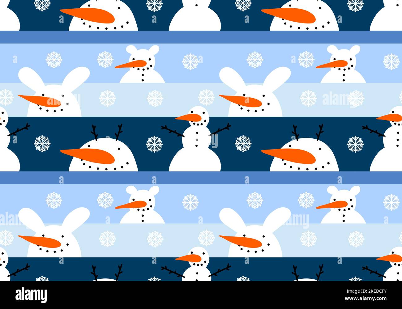 Winter seamless snowman and snowflakes pattern for Christmas wrapping ...