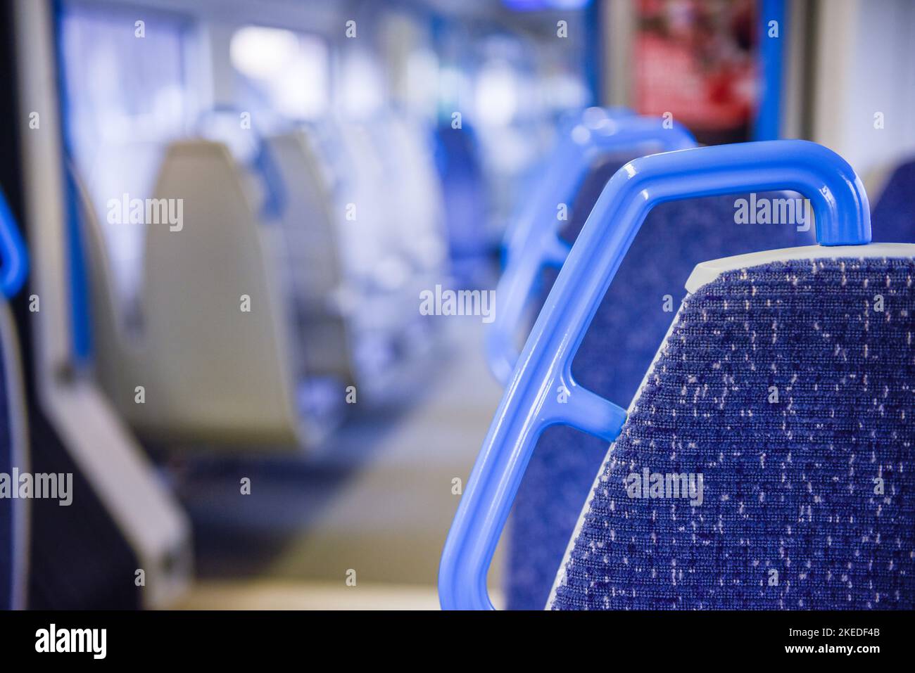 Empty train carriage with copy space on a morning journey Stock Photo ...