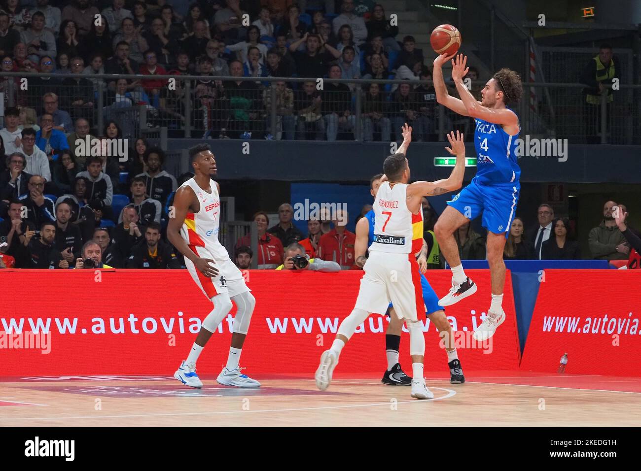 Pesaro, Italy. 11th Nov, 2022. Paul Biligha (Italy) during 2023 FIBA ...