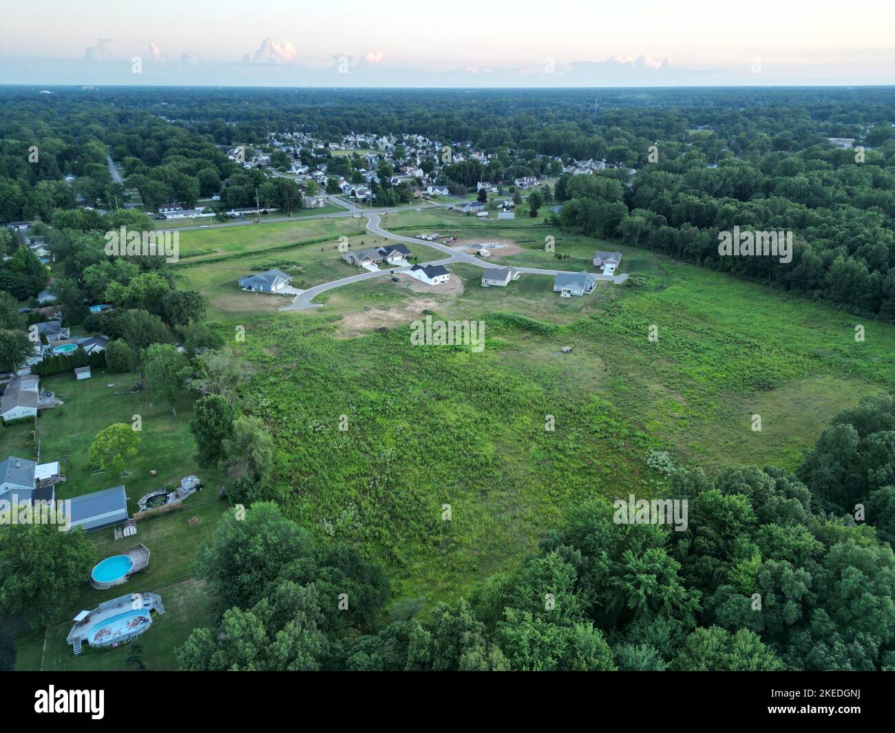 An aerial view of Montri estates in France Stock Photo - Alamy