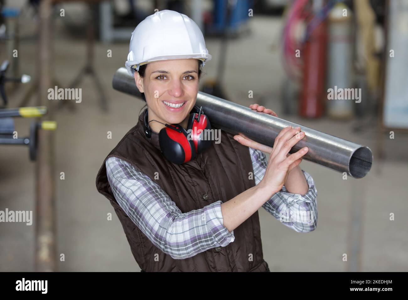 Young worker plastic pipes hi-res stock photography and images - Alamy