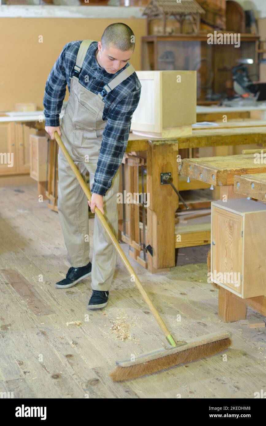 Front view man broom hi-res stock photography and images - Alamy