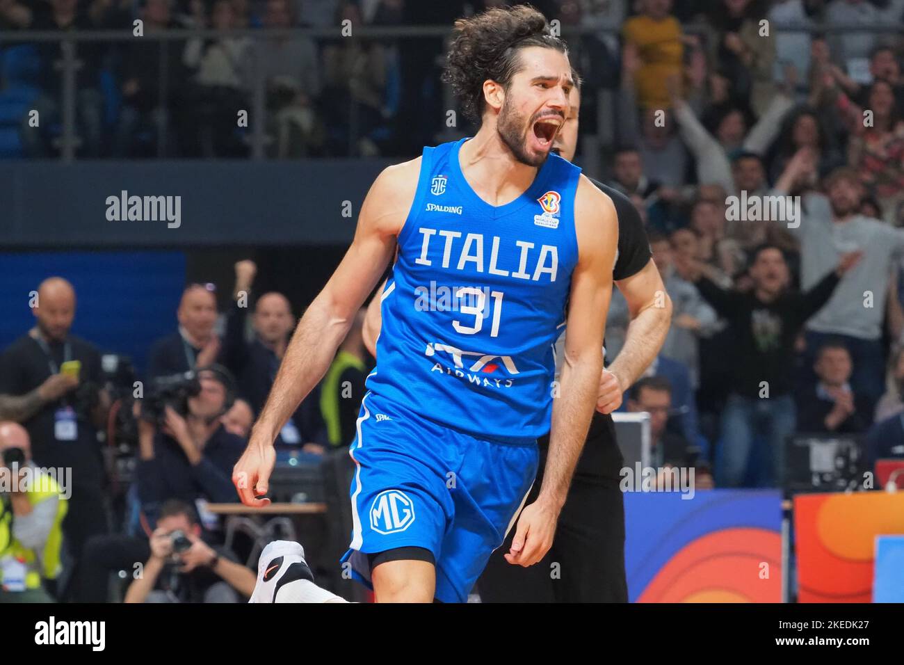 Pesaro, Italy. 11th Nov, 2022. Michele Vitali (Italy) during 2023 FIBA ...