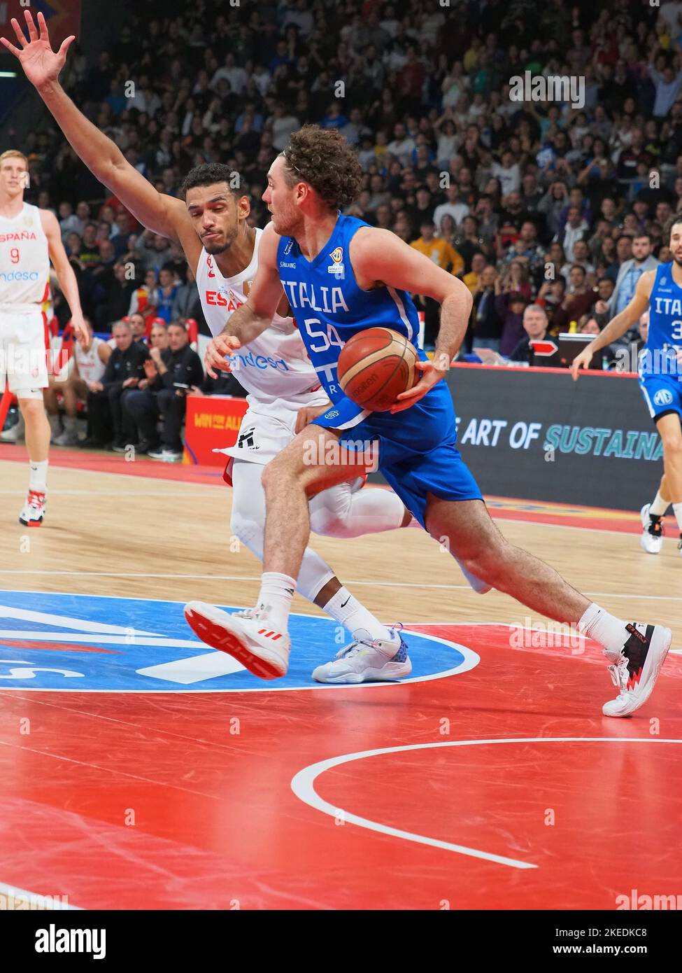 Pesaro, Italy. 11th Nov, 2022. Niccolo Mannion (Italy) during 2023 FIBA ...