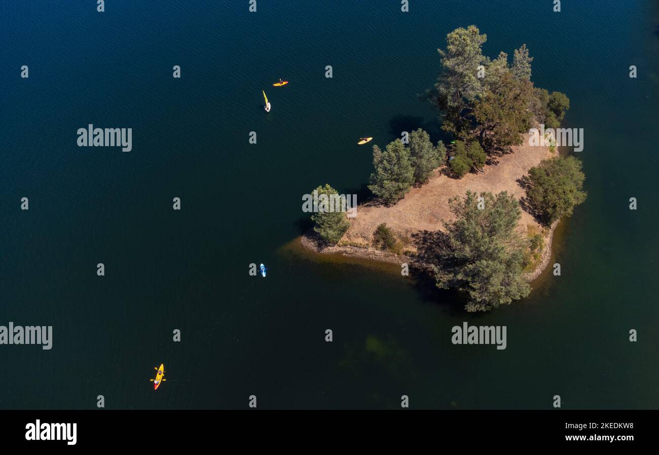 An aerial view of the Nimbus lake in California Stock Photo - Alamy