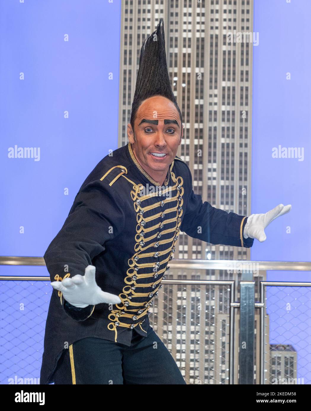 Daredevil Johnny Rockett of Big Apple Circus poses on grand staircase ...
