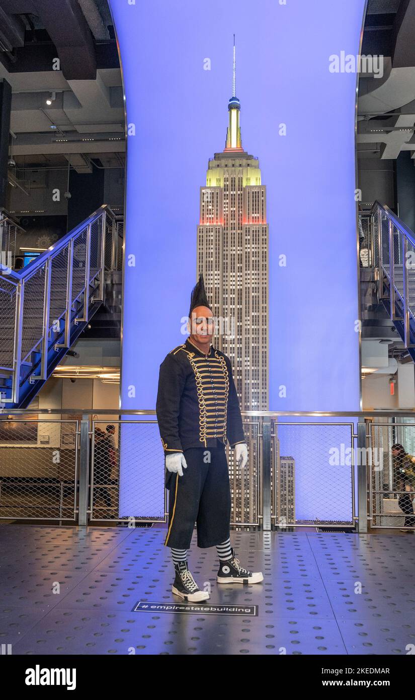 Daredevil Johnny Rockett of Big Apple Circus poses on grand staircase ...