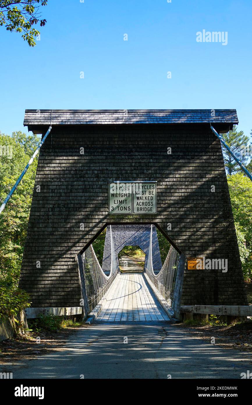 Wire Bridge, New Portland, Maine Stock Photo - Alamy