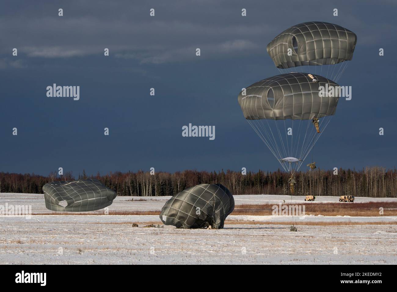 U.S. Army paratroopers assigned to the 2nd Battalion, 377th Parachute ...