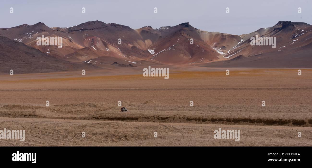 A beautiful shot of the rocky mountains in the Andes range in ...