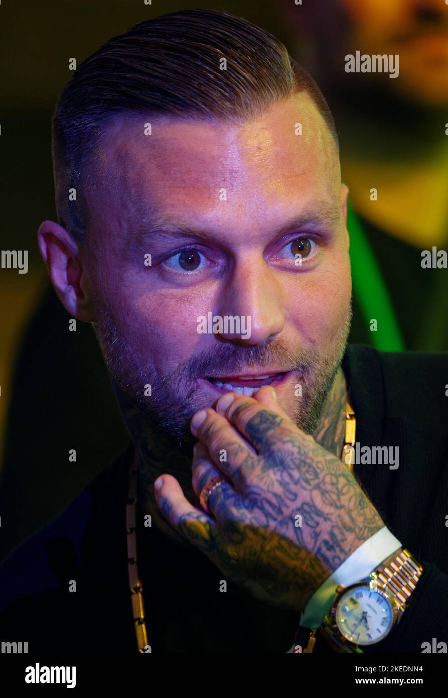 Duesseldorf, Germany. 11th Nov, 2022. Singer Kontra K sits in the ...