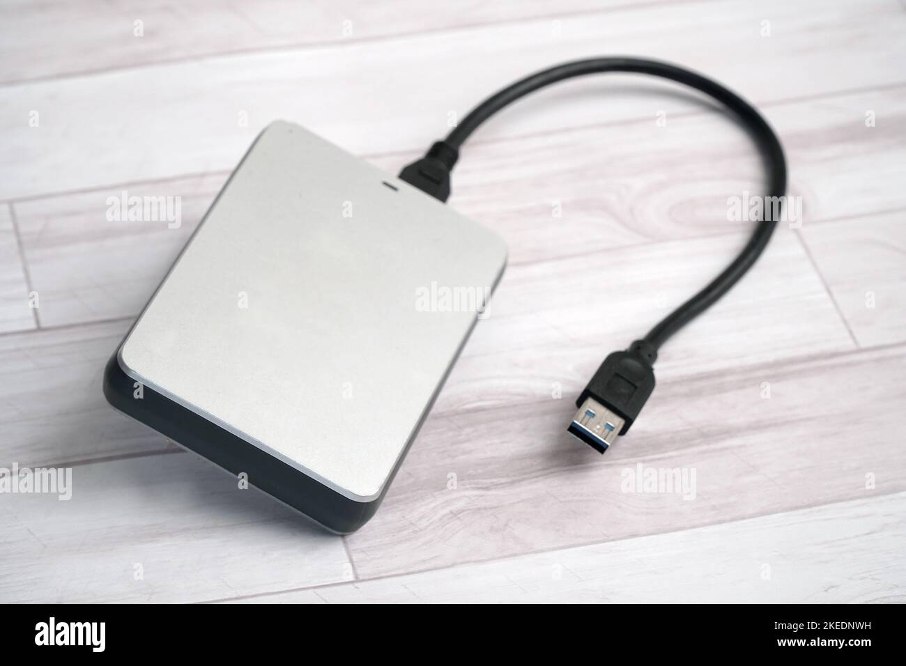 Portable External Hard Drive, with USB Connected Cable Stock Photo - Alamy