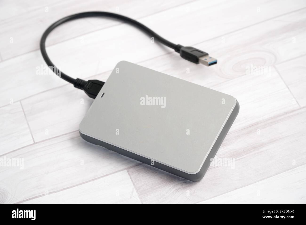 Portable External Hard Drive, with USB Connected Cable Stock Photo - Alamy