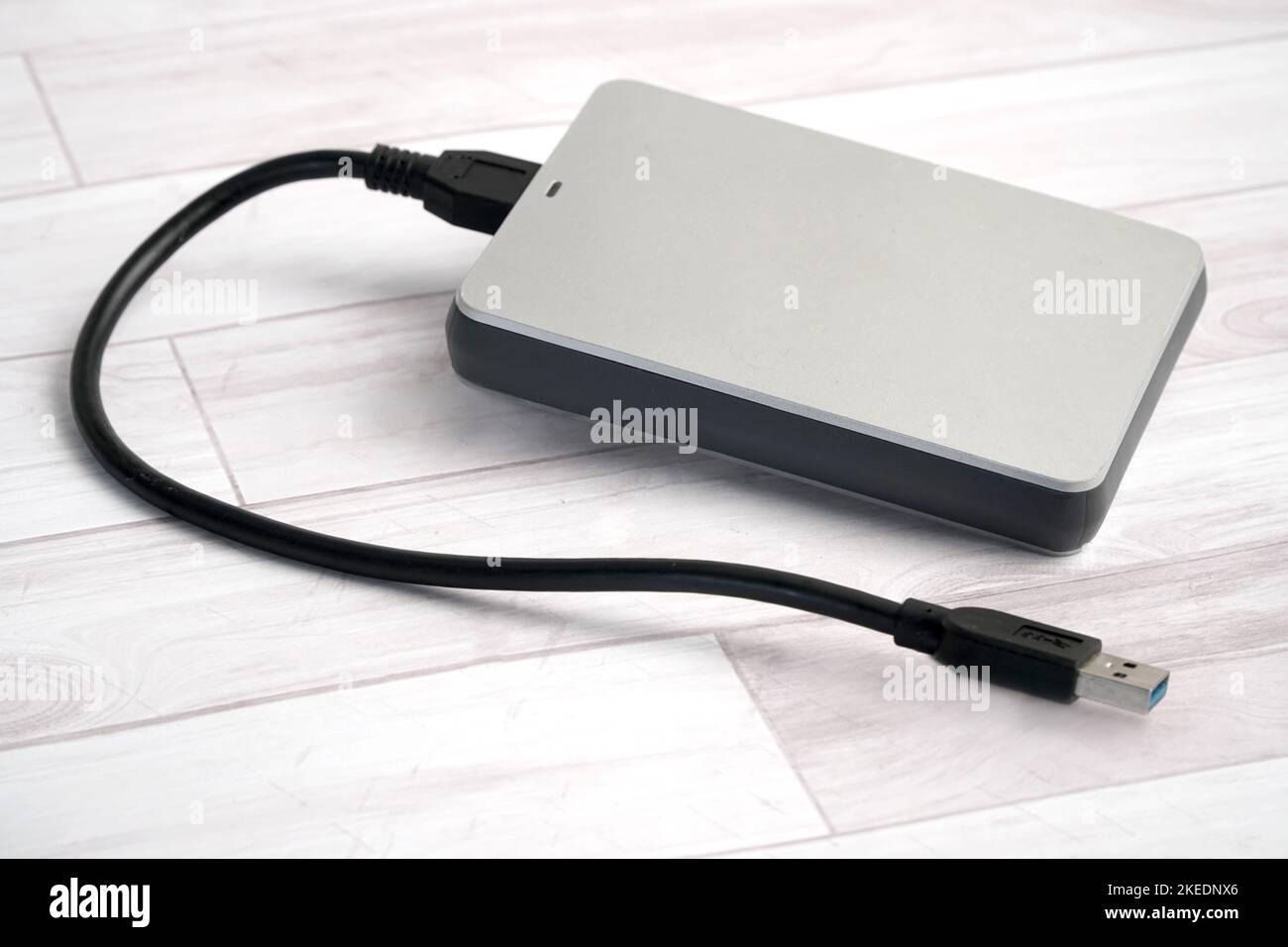 Portable External Hard Drive, with USB Connected Cable Stock Photo - Alamy