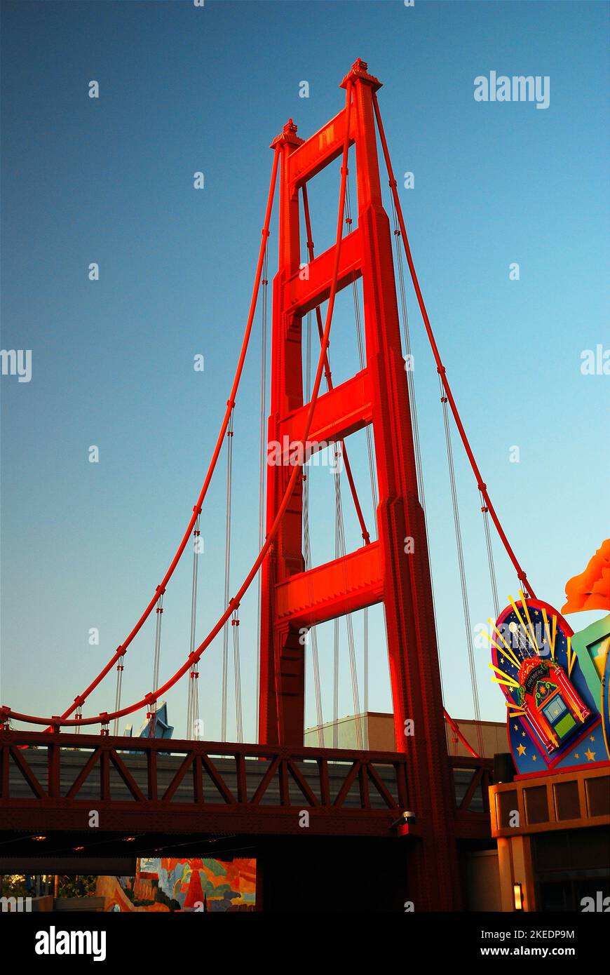A faux Golden Gate Bridge stands at the entrance to Disney's California ...