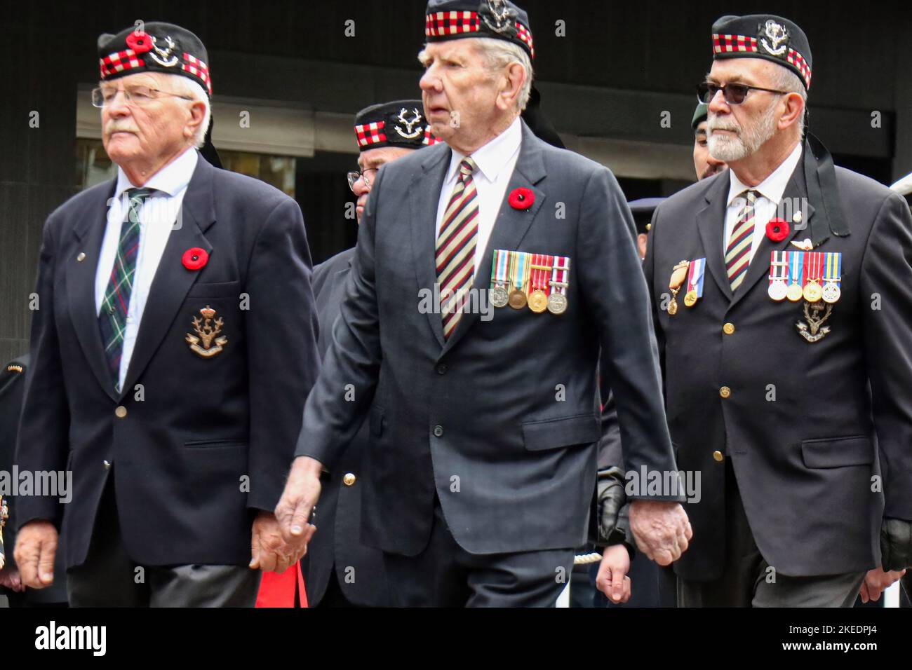 Canadian armed forces veterans march in the Vancouver, Canada ...