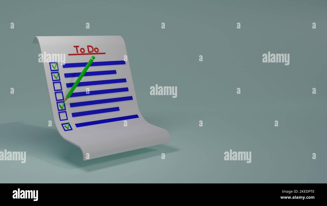 isolated to-do list concept design 3d rendering, concept for ...
