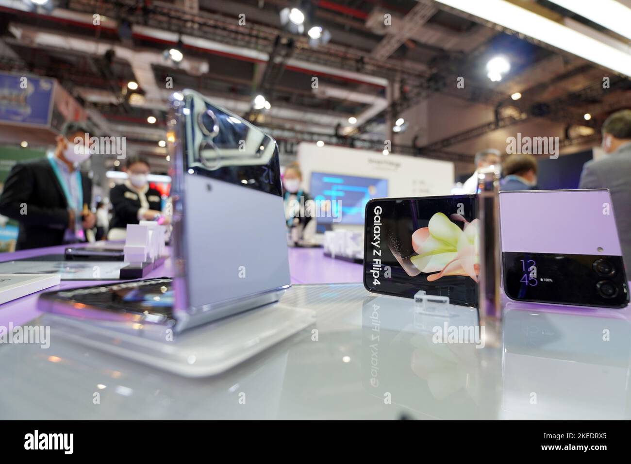 SHANGHAI, CHINA - NOVEMBER 6, 2022 - A foldable mobile phone by Samsung ...
