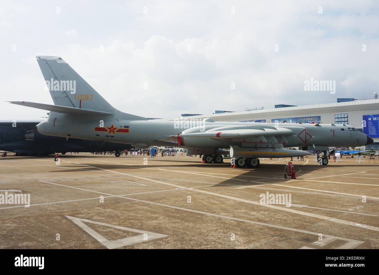 ZHUHAI, CHINA - NOVEMBER 10, 2022 - A H-6K carrying a mysterious ...
