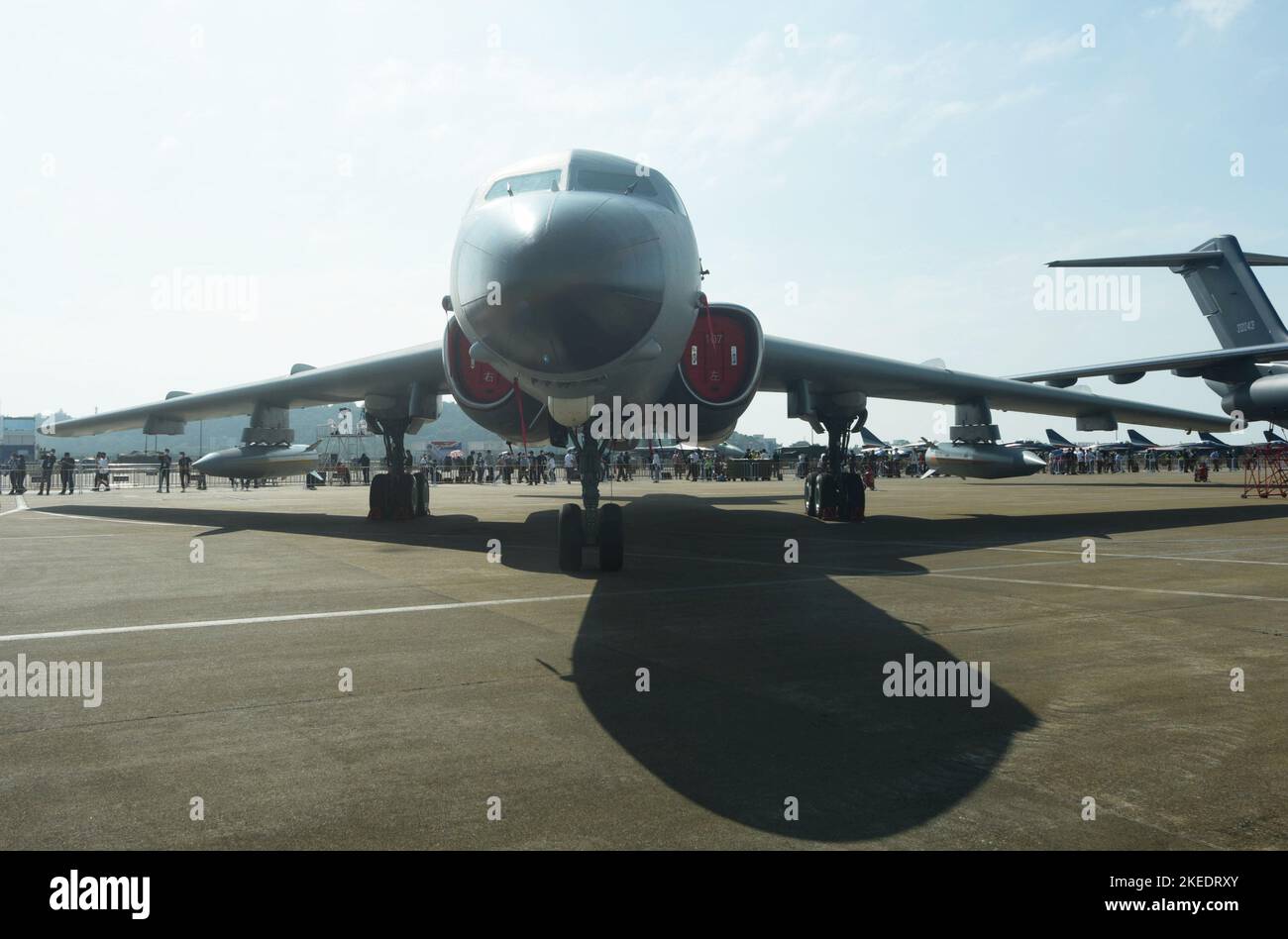 ZHUHAI, CHINA - NOVEMBER 10, 2022 - A H-6K carrying a mysterious ...