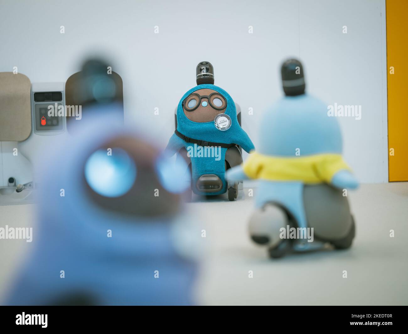 Lovot robots are displayed at Lovot Museum on October 18, 2022 in Tokyo ...