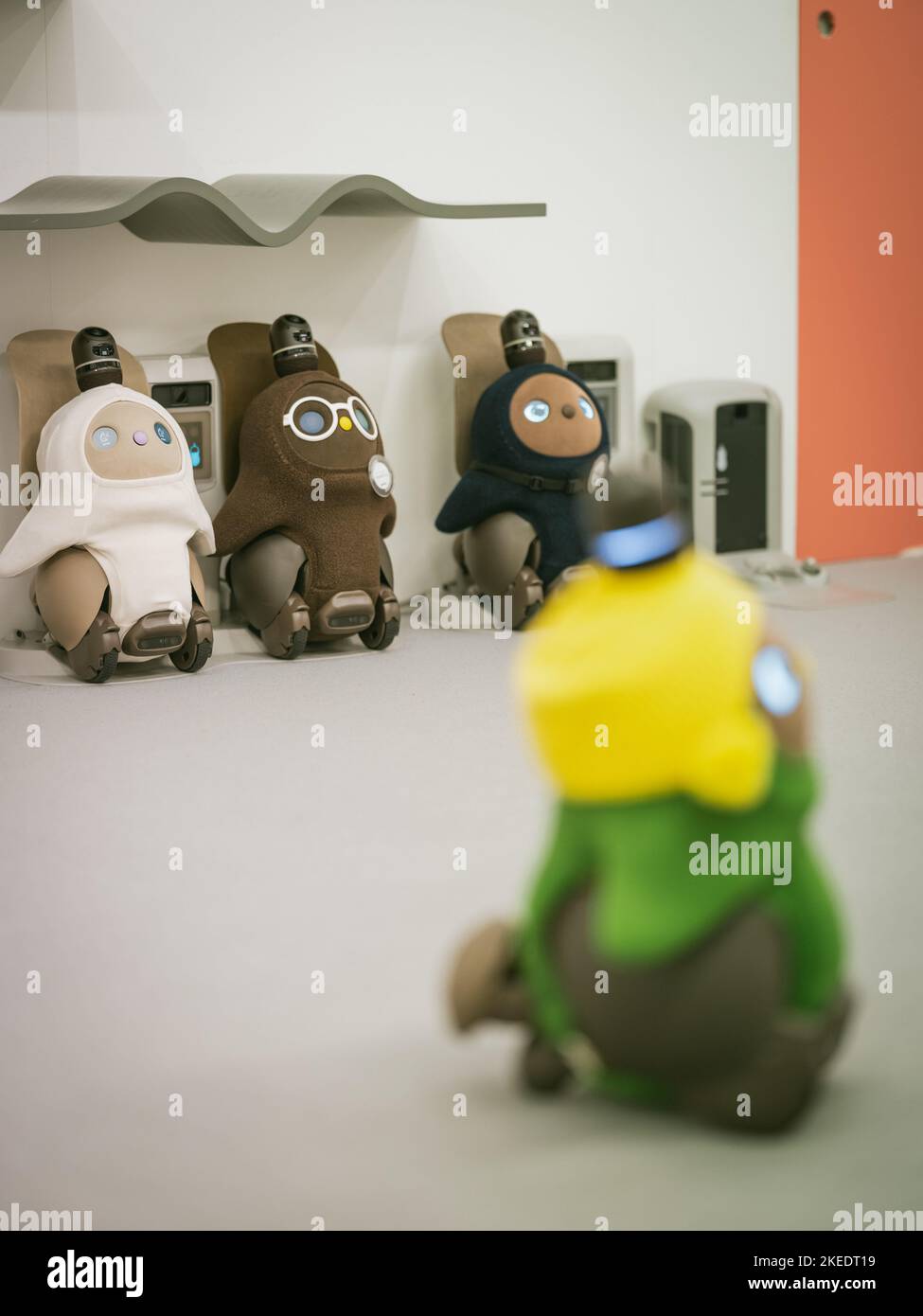 Lovot robots are displayed at Lovot Museum on October 18, 2022 in Tokyo ...