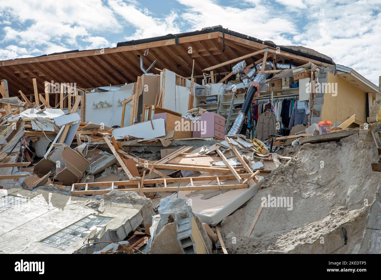 Wilbur-By-The-Sea, Florida – November 11, 2022: Destruction from beach ...