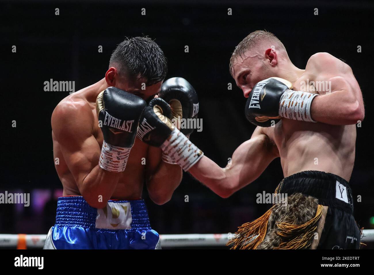 Sunny Edwards lands an uppercut at the Sunny Edwards vs Felix Alvarado ...