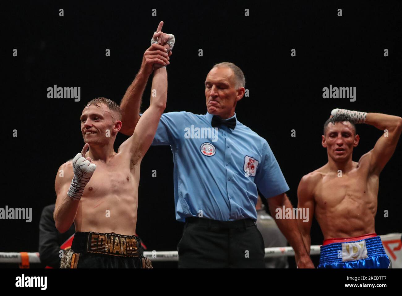Sunny Edwards celebrates his win after the Sunny Edwards vs Felix ...