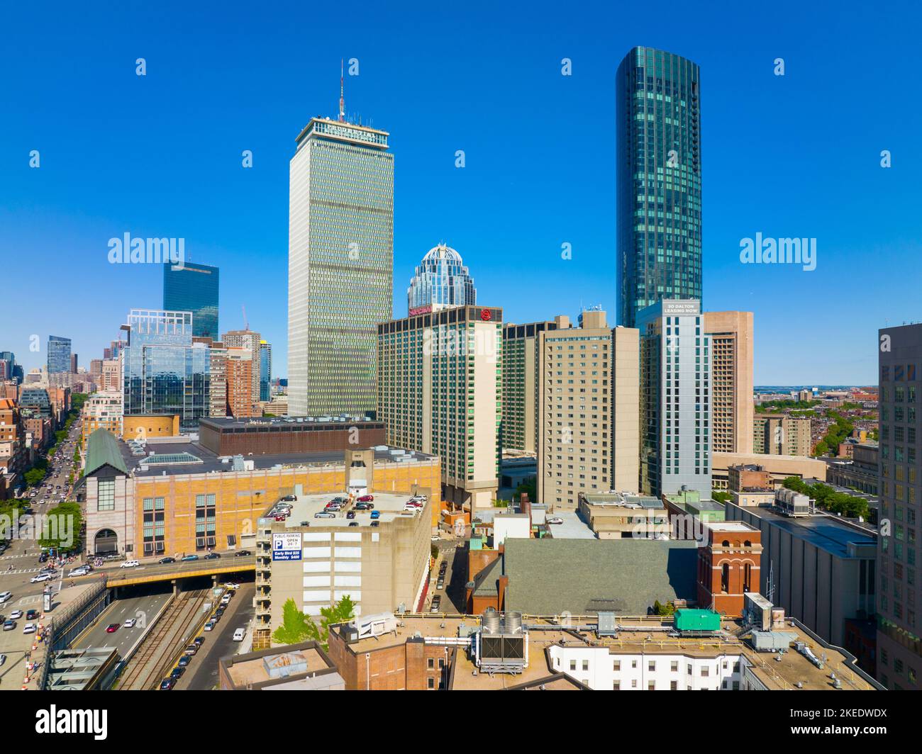 Boston Back Bay modern city skyline including John Hancock Tower ...