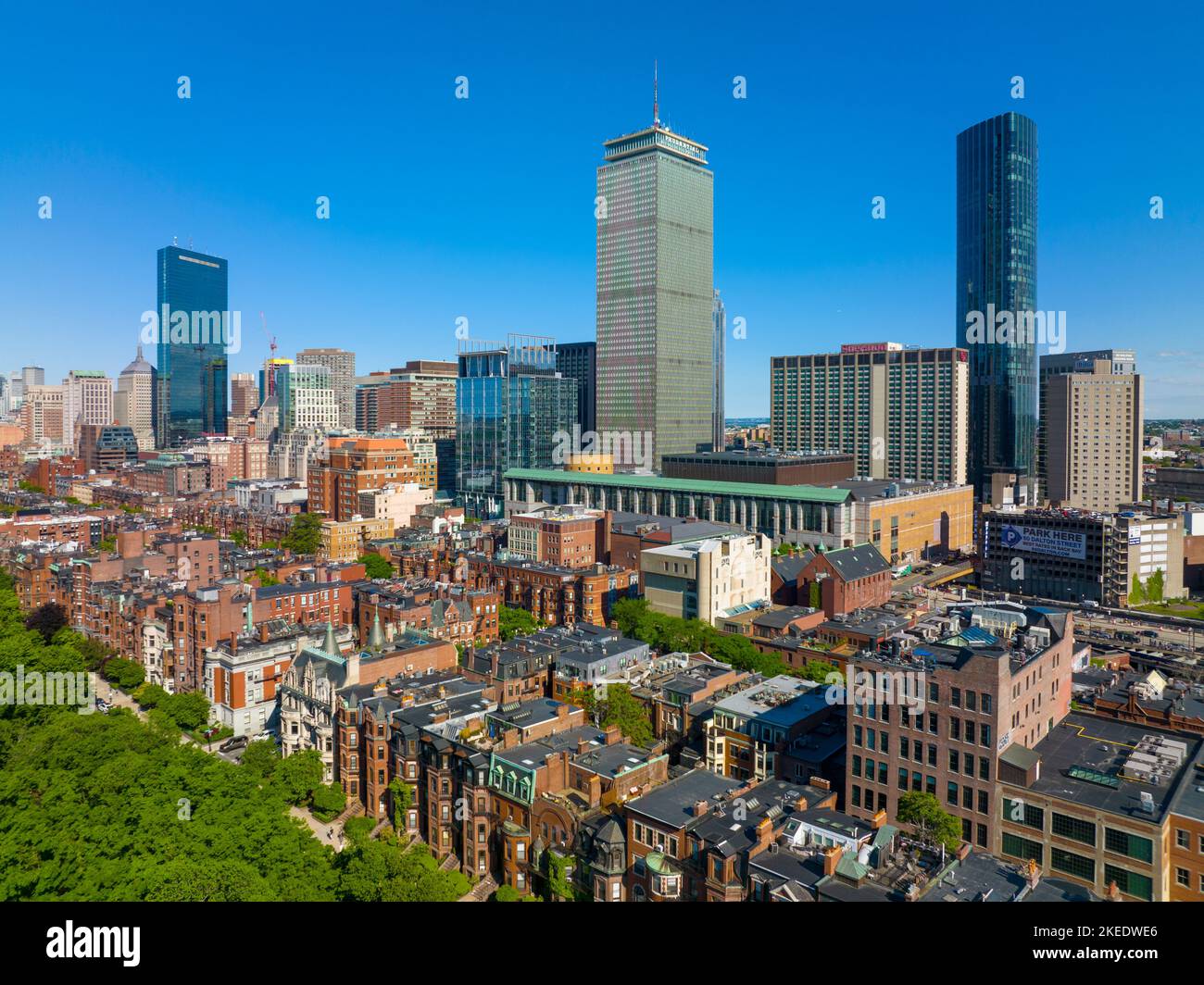 Boston Back Bay modern city skyline including John Hancock Tower ...