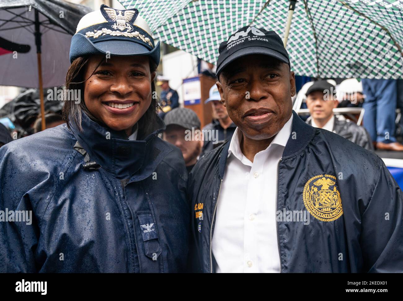 Coast Guard captain Zeita Merchant and mayor Eric Adams attend annual ...