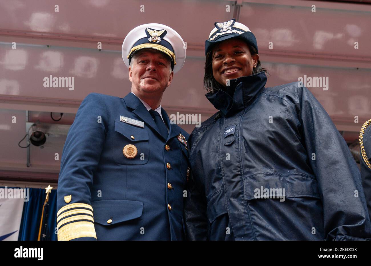 Coast Guard Admiral Steven Poulin and captain Zeita Merchant attend ...