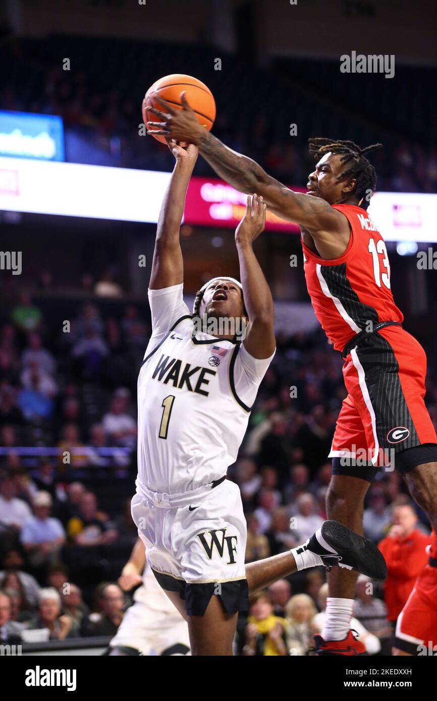 November 11, 2022: Wake Forest graduate Tyree Appleby (1) gets shot ...