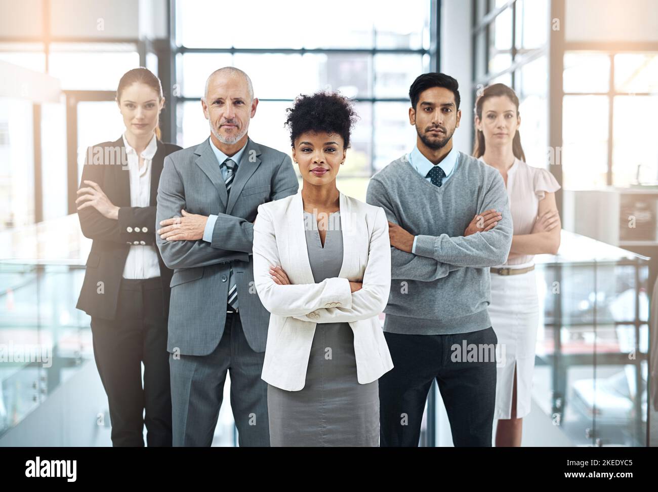 Driven by the corporate dream. Portrait of a focused group of ...