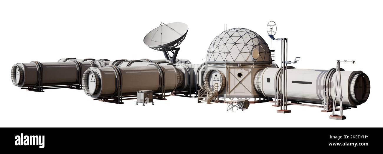 research base, habitat for astronauts on Moon or Mars, isolated on ...