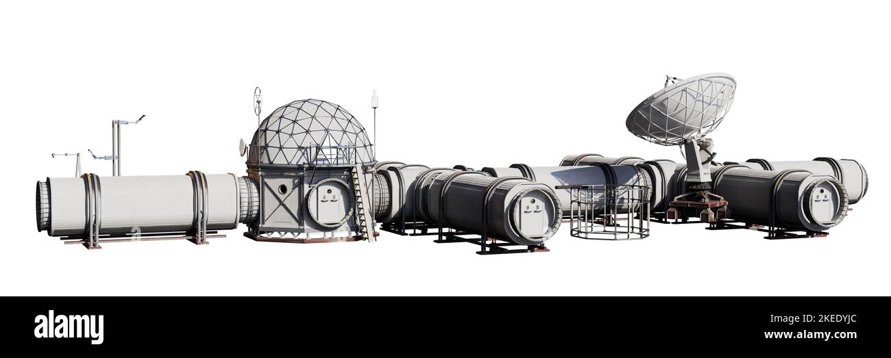 research base, habitat for astronauts on Mars or Moon, isolated on ...