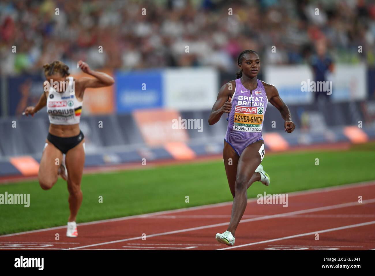 Dina Asher-Smith (Great Britain), Rani Rosius (Belgium). 100m Women semifinal. European ...