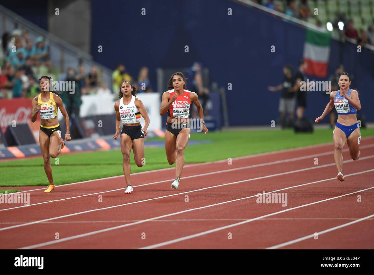 Mujinga Kambundji, Delphine Nkansa, Tatjana Pinto, Diana Vaisman. 100m ...