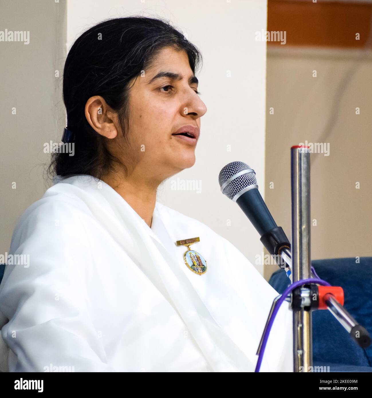 New Delhi, India, October 16 2022 – BK Shivani during meditation ...